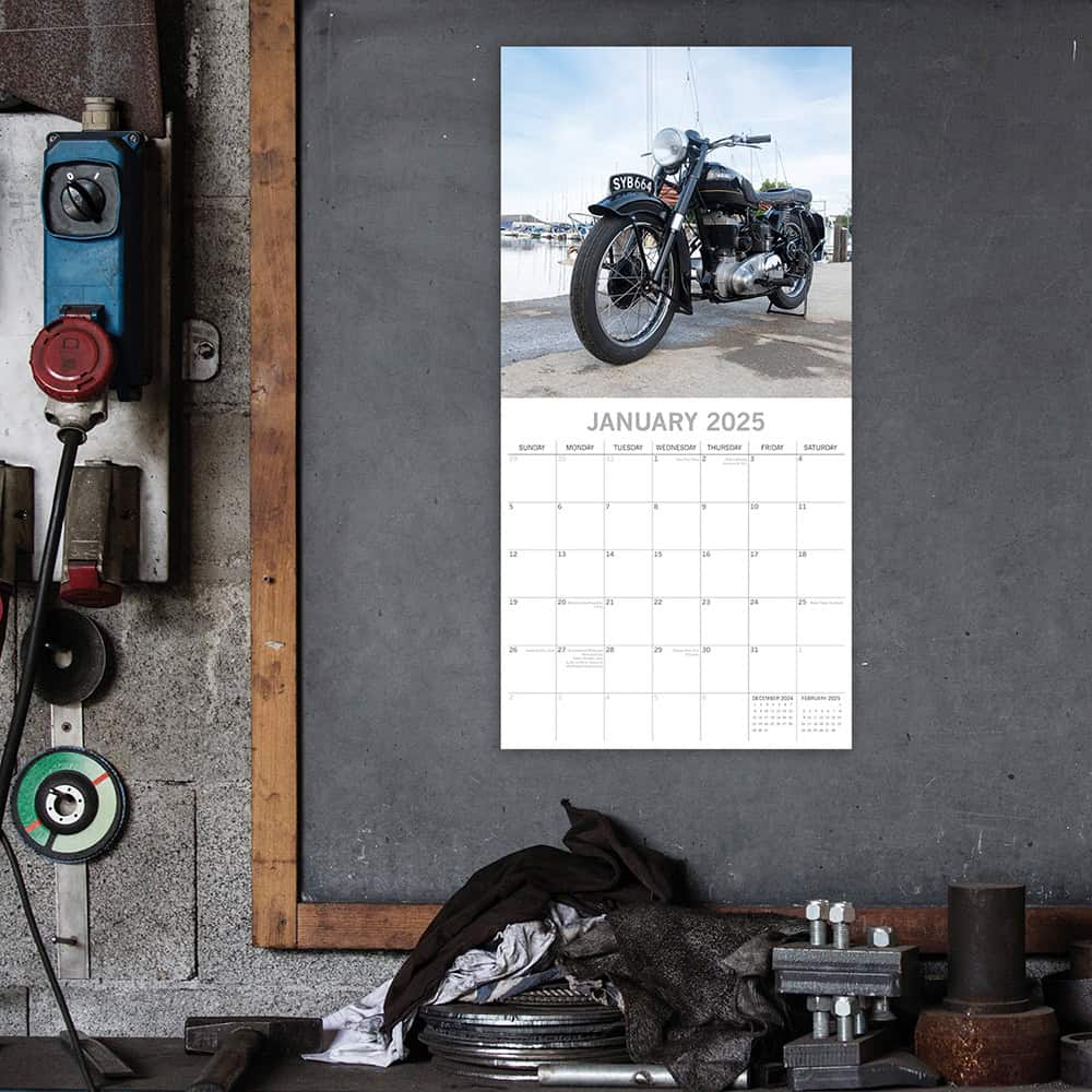 2025 Square Wall Calendar – Classic Bikes - The English Book